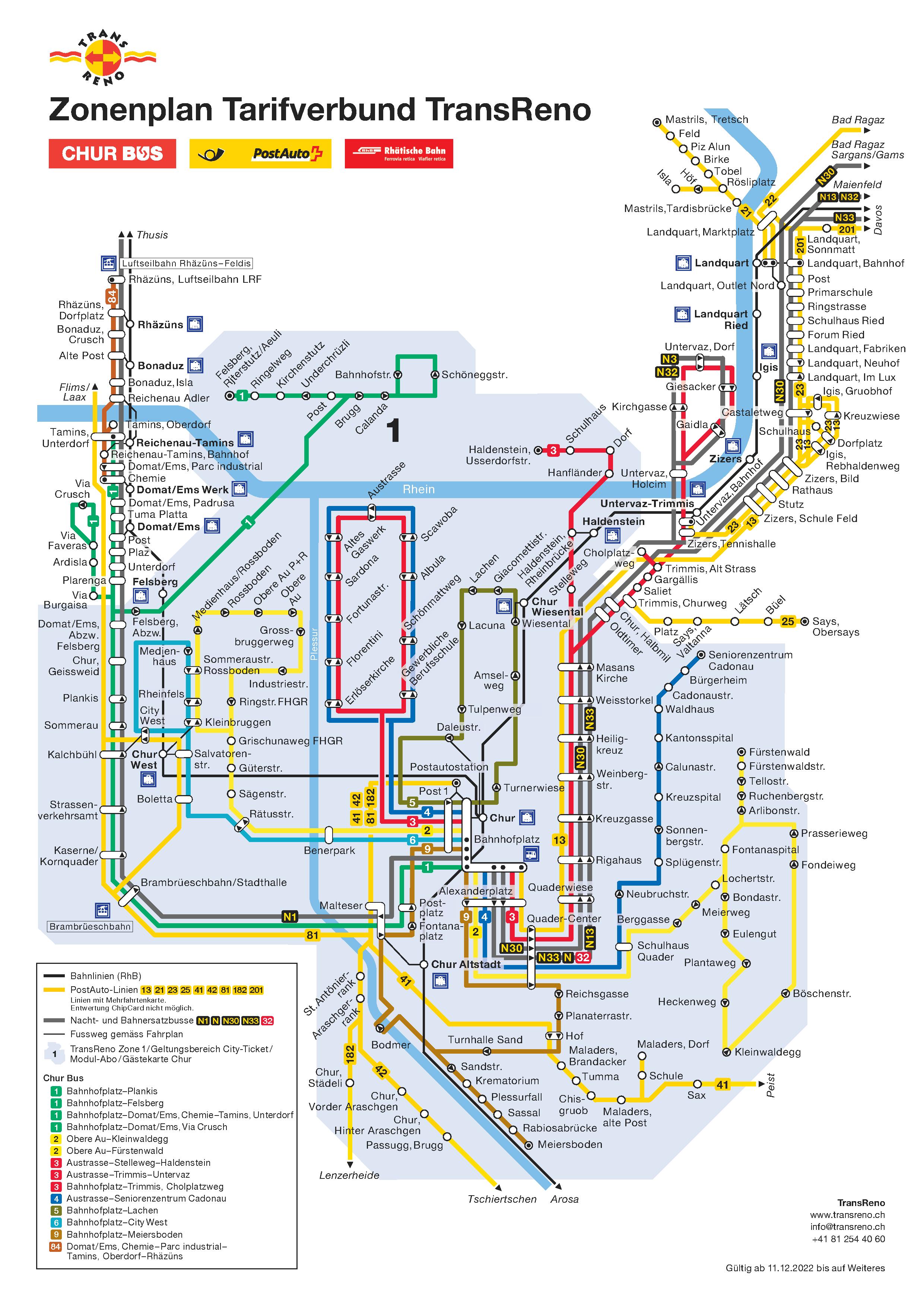 Linienplan – Chur Bus